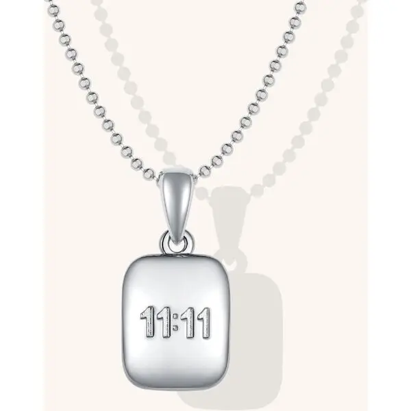 MANTRA 11:11 Pendant Necklace In Sterling And 18k Gold Vermeil - Silver