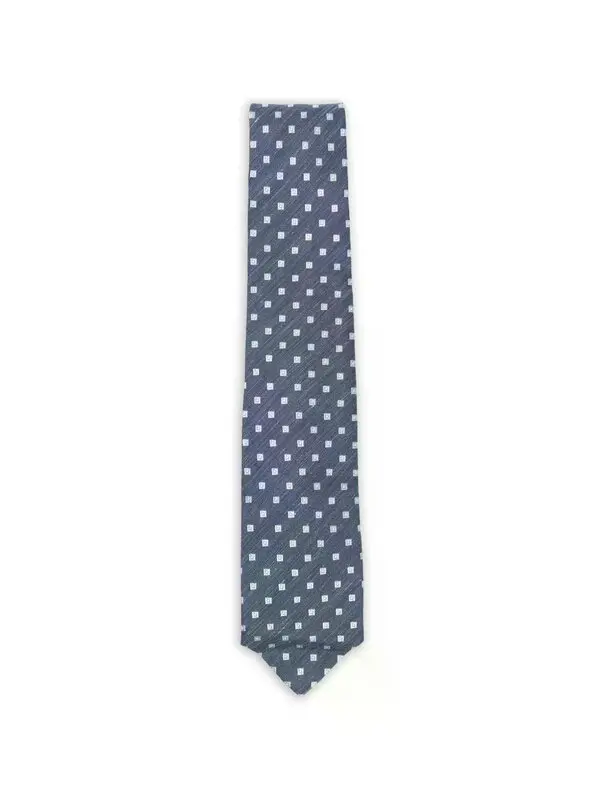 BARBA NAPOLI Geometric-pattern Standard Neck Tie - Blue