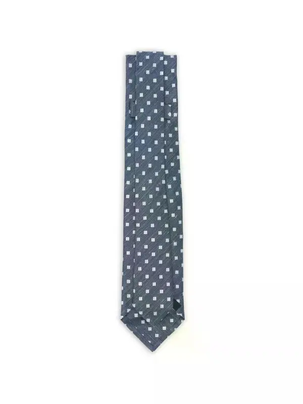 BARBA NAPOLI Geometric-pattern Standard Neck Tie - Blue