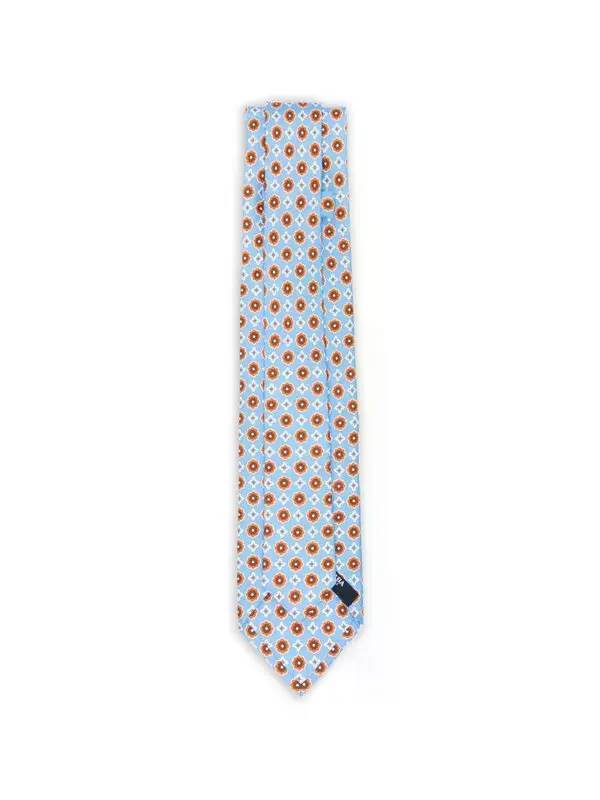 BARBA NAPOLI Floral-print Neck Tie - Blue