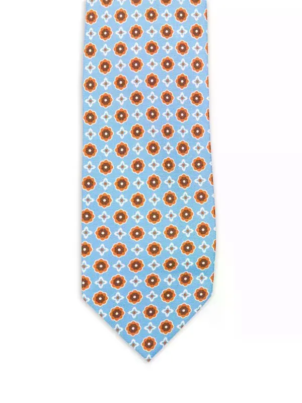 BARBA NAPOLI Floral-print Neck Tie - Blue