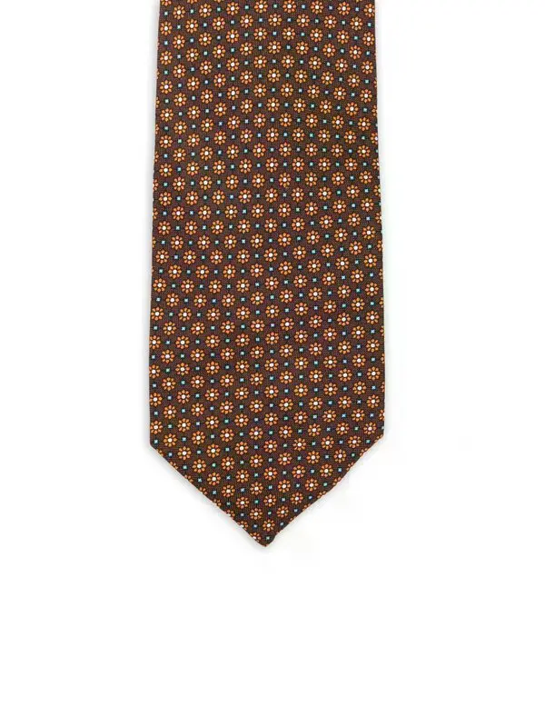 BARBA NAPOLI Floral-print Neck Tie - Brown