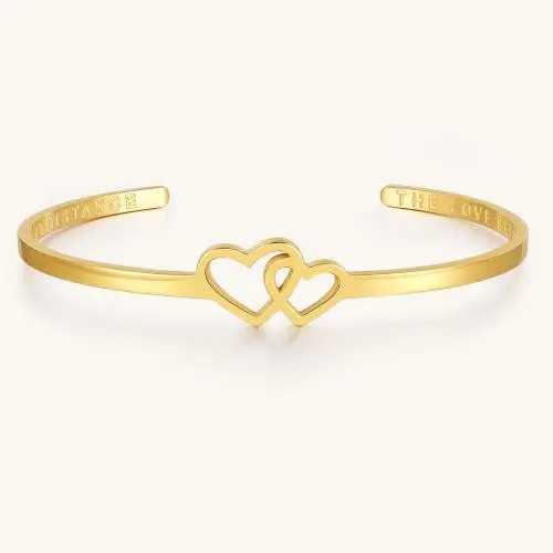MANTRA Heart Stainless Steel Bracelet - Yellow Gold