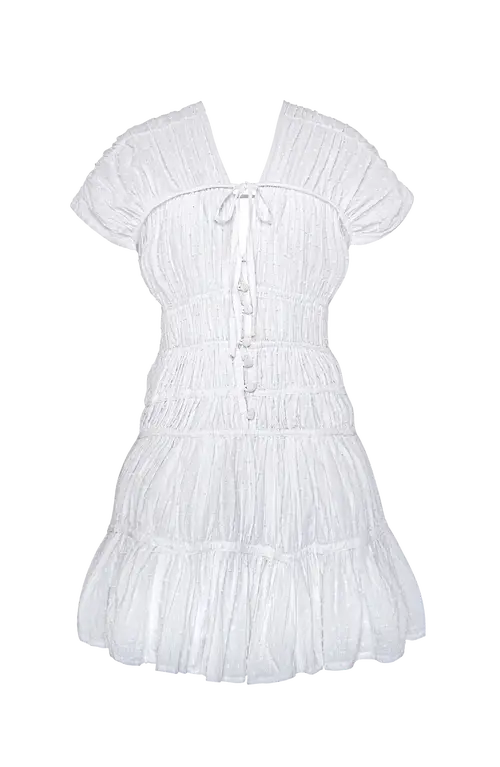 BRUNNA.CO The Srikandi Ruffle Mini Dress - White