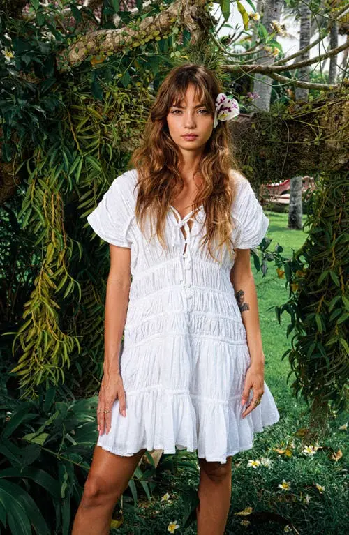 BRUNNA.CO Srikandi Ruffle Mini Dress - White