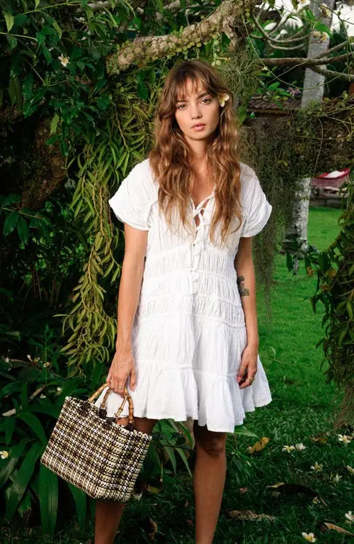 BRUNNA.CO Srikandi Ruffle Mini Dress - White