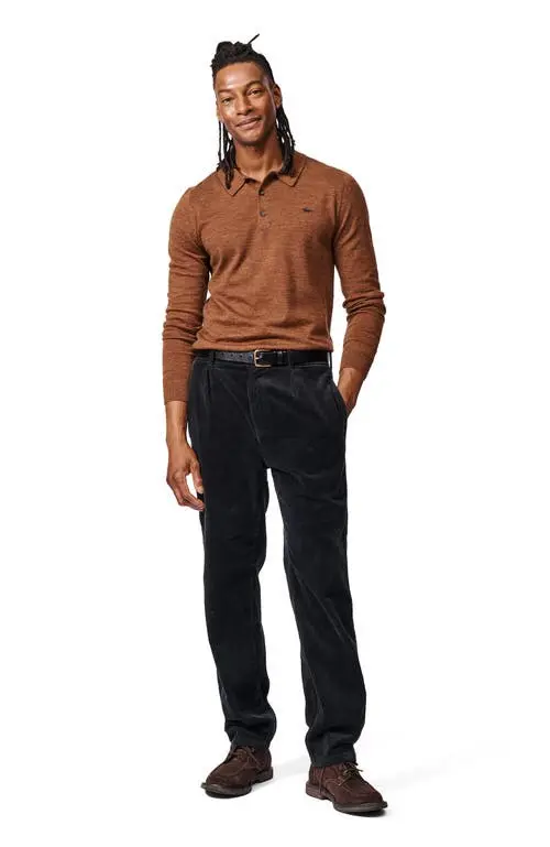 AUBIN Chapel Merino Long Sleeve Polo