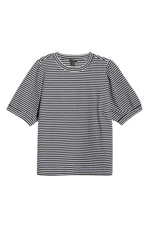 Halogen Stripe Puff Sleeve T-shirt - Baritone Blue