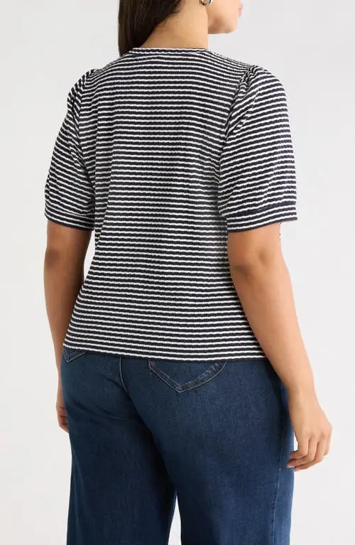 Halogen Stripe Puff Sleeve T-shirt