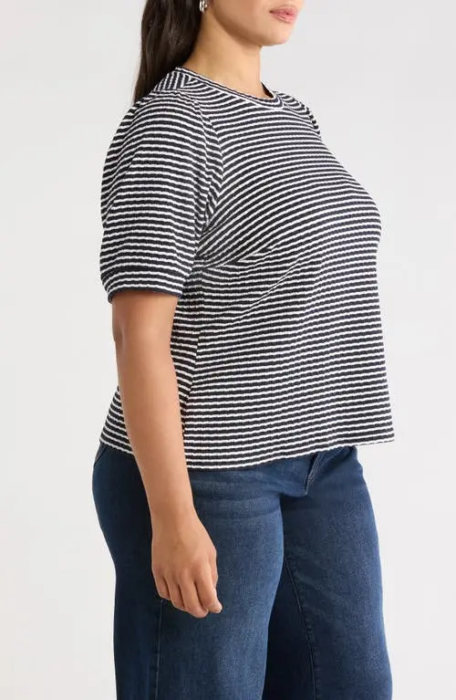 Halogen Stripe Puff Sleeve T-shirt