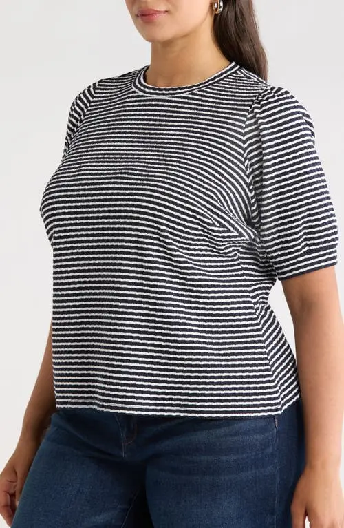 Halogen Stripe Puff Sleeve T-shirt