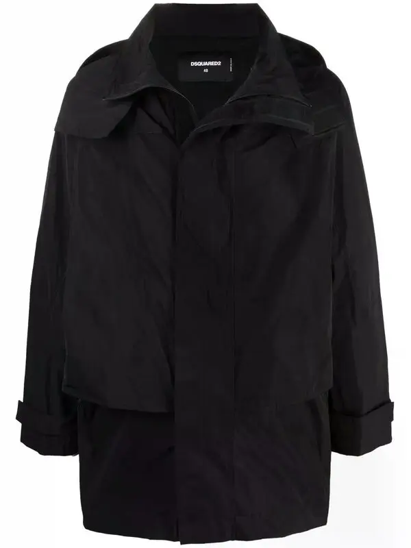 Dsquared2 Logo-print Hooded Mid-length Coat