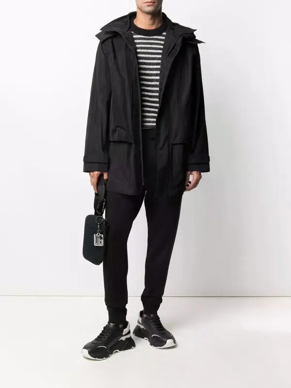 Dsquared2 Logo-print Hooded Mid-length Coat