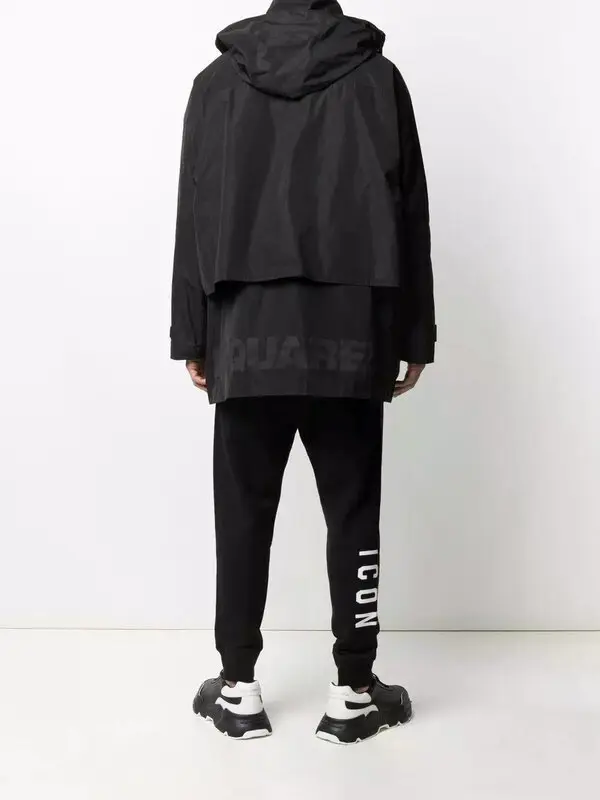 Dsquared2 Logo-print Hooded Mid-length Coat