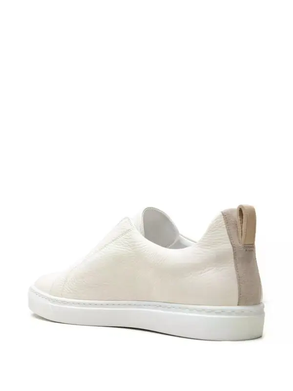 CHUCKIES Pebbled-leather Slip-on Sneakers