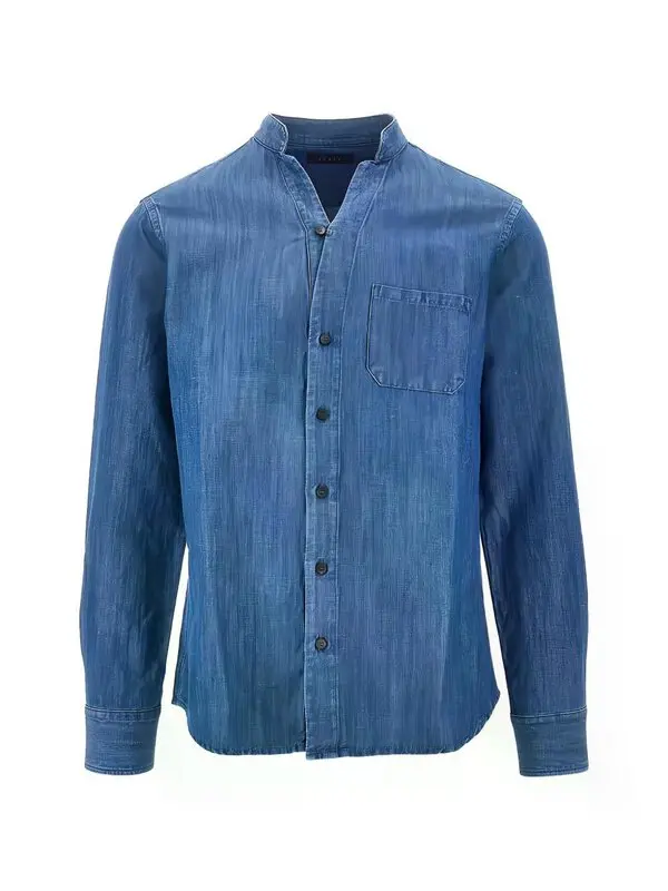 Sease Band-collar Denim Shirt