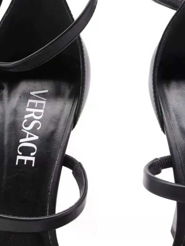 Versace Leather Safety Pin High-heeled Sandals