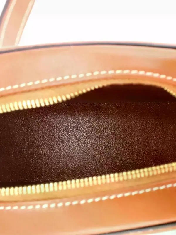 Celine Triomphe Oval Canvas And Leather Crossbody Bag