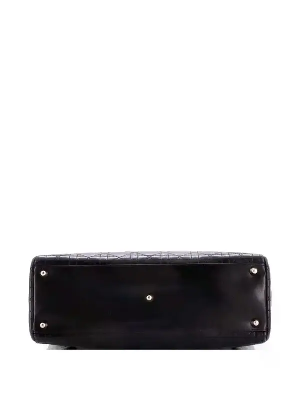 Dior Lady Large Tote Bag Cannage Quilt Lambskin - Black