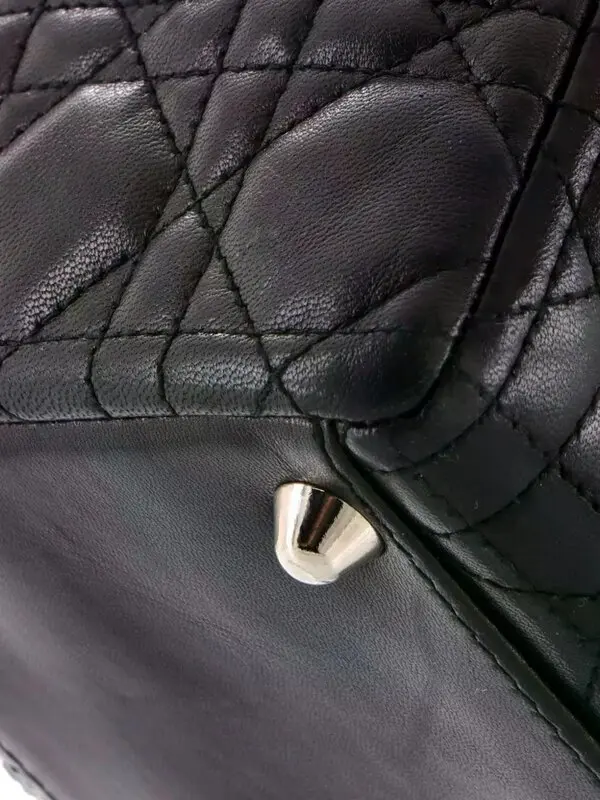 Dior Lady Large Tote Bag Cannage Quilt Lambskin - Black