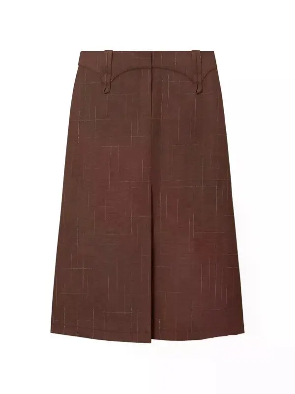 Tory Burch Wool Skirt With Faded Grid Pattern