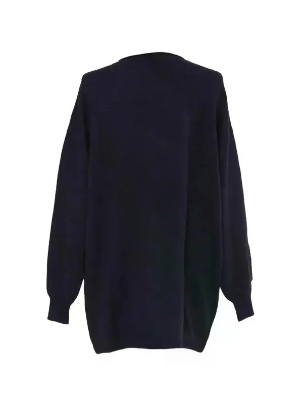KRIZIA Intarsia Knit Graphic Print Crew Neck Sweater
