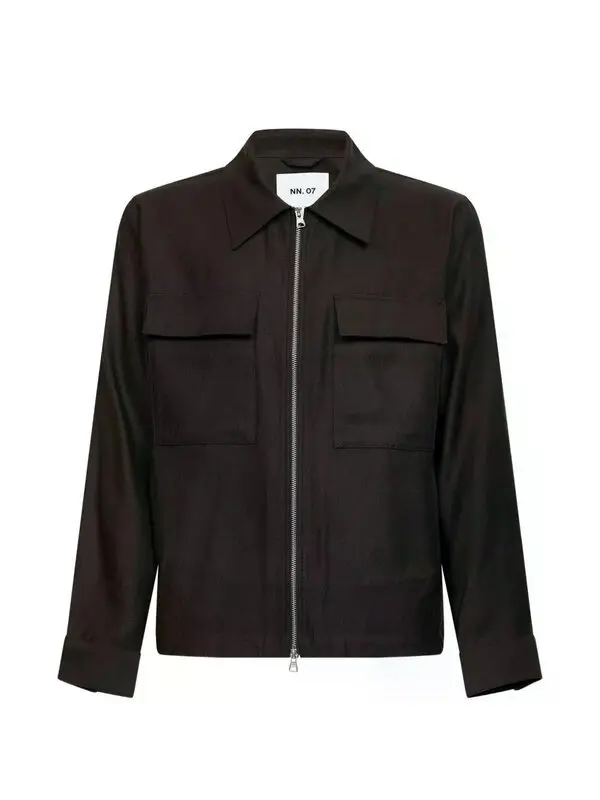Nn07 Alban Zip-up Jacket - Brown