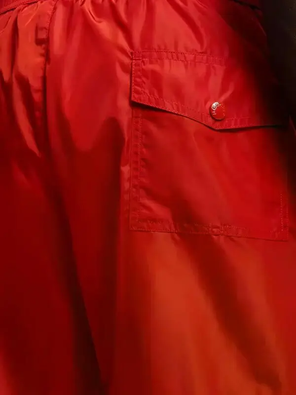 Moncler Logo-patch Drawstring Swim Shorts - Red