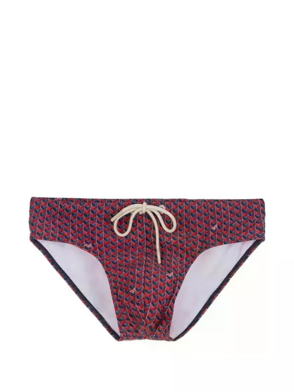 MOSSO SUN WEAR Geometric-print Swim Trunks - Red