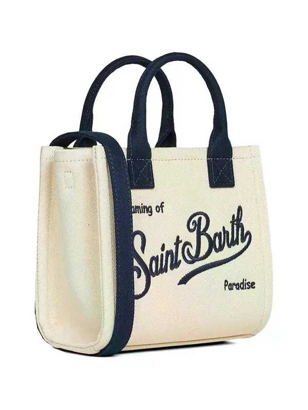 MC2 SAINT BARTH Logo-embroidered Canvas Tote - Neutrals