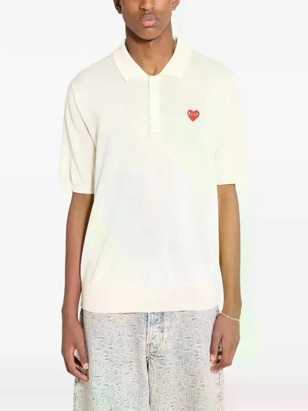 Comme Des Garçons Play Heart-patch T-shirt - Neutrals
