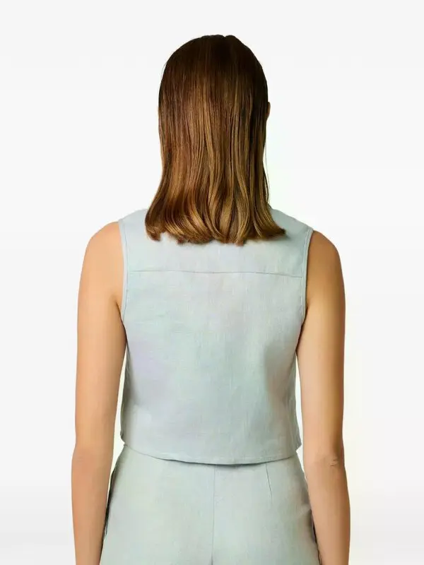 HEVRON Katja Sleeveless Cropped Shirt
