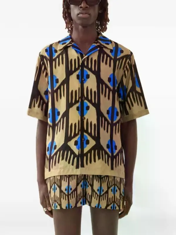 Commas Graphic-print Short-sleeve Shirt - Neutrals