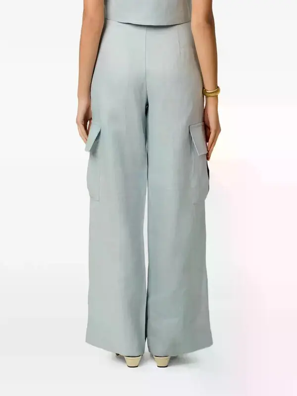 HEVRON Belted Pleated Wide Leg Pants