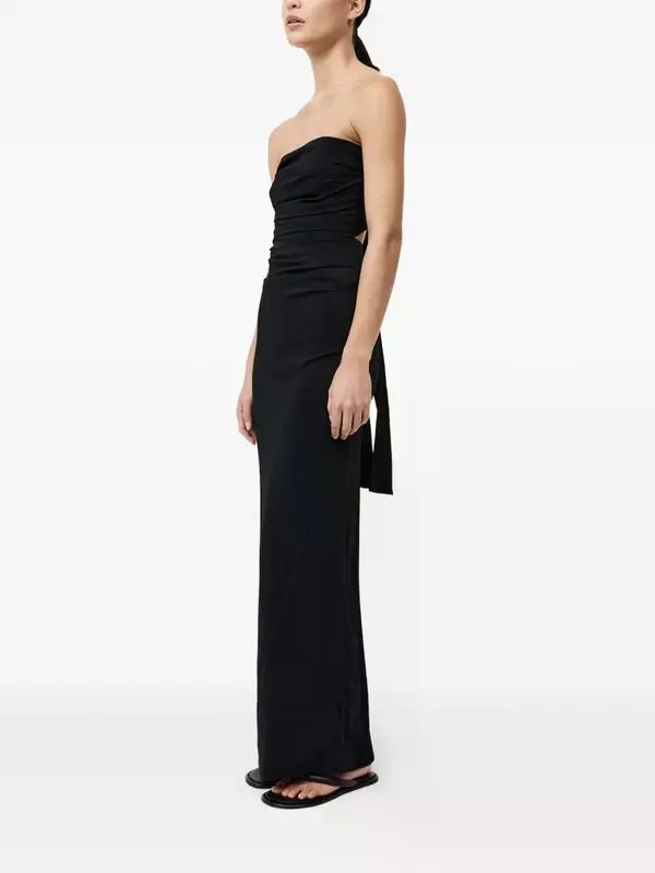 ST. AGNI Ruched Strapless Maxi Dress