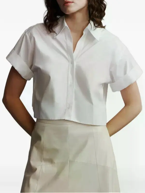 TWP Cropped Short-sleeve Shirt