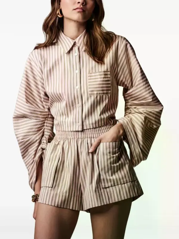 HEVRON Striped Patch-pocket Shorts