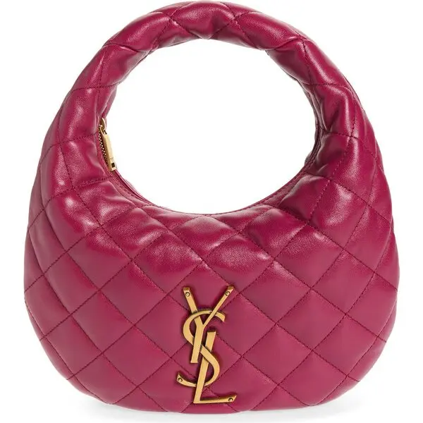 Saint Laurent Baby Icare Quilted Leather Hobo Bag - Deep Fuchsia