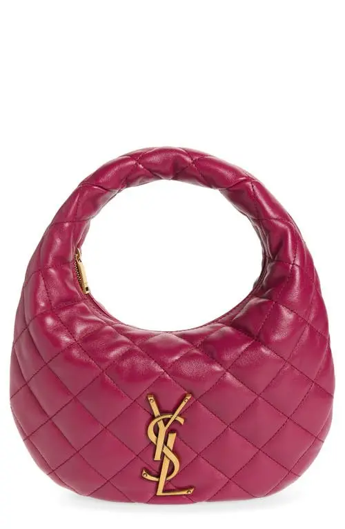Saint Laurent Baby Icare Quilted Leather Hobo Bag - Deep Fuchsia