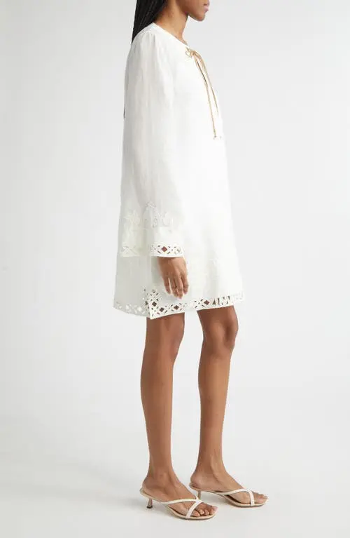 Zimmermann Indra Embroidered Tunic Dress - Ivory