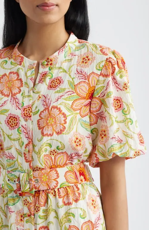 Sam Edelman Floral Puff Sleeve Belted Dress