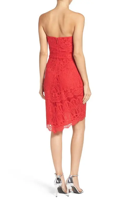 Adelyn Rae Strapless Lace High-low Dress