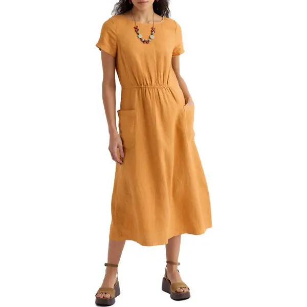 SEASALT CORNWALL Haneth Linen Midi Dress - Mango