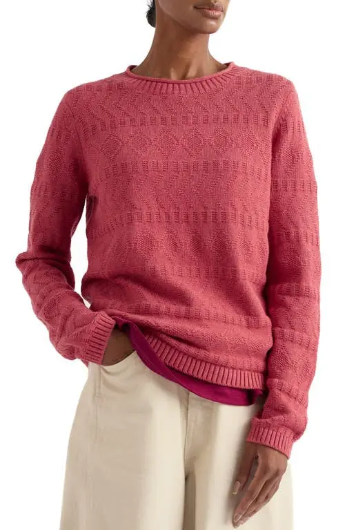 SEASALT CORNWALL Kinter Organic Cotton Crewneck Sweater - Knit Melange Echinacea