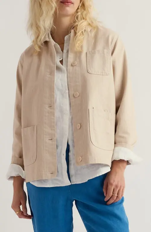 SEASALT CORNWALL Reading Rocks Denim Jacket - Limestone