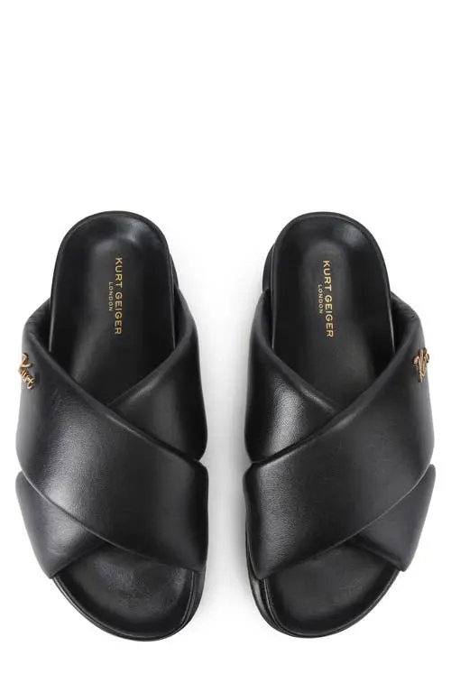 Kurt Geiger Baron Cross Strap Slide Sandal - Black