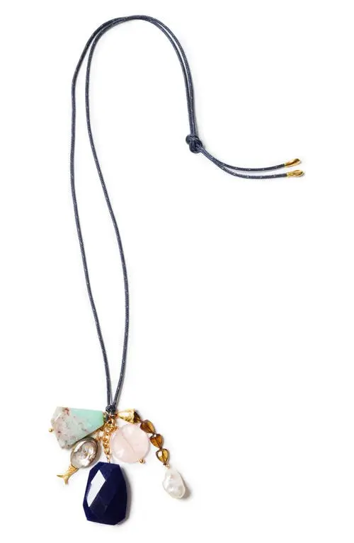 Chan Luu Cluster Charm Necklace - Navy