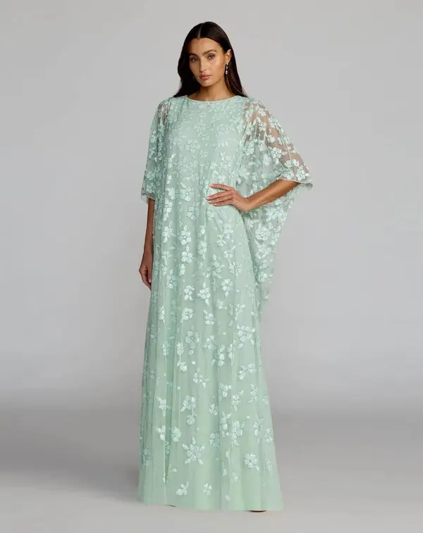 Mac Duggal Embellished Kaftan Gown - Green