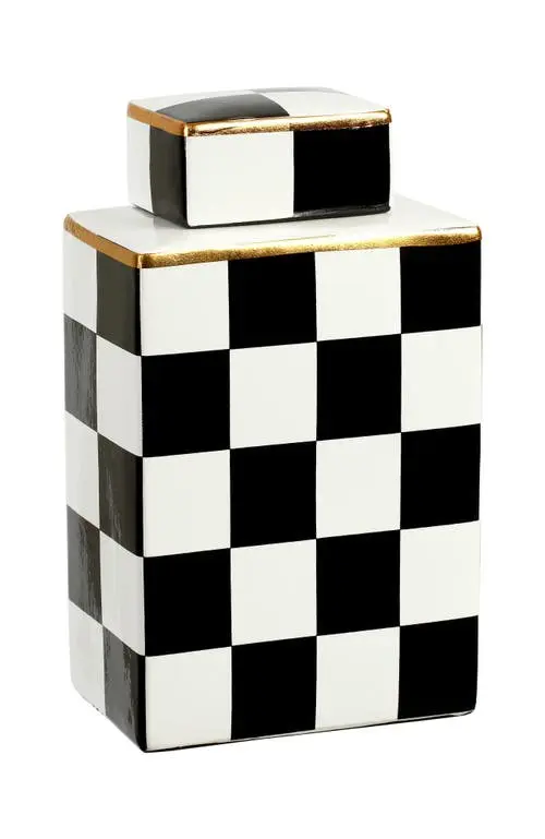 MARK ROBERTS Checkered Box Jar With Lid 9 - Black