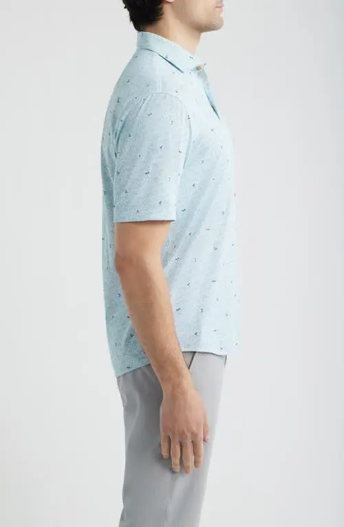 Johnnie-o Rowing Hangin’ Out Surfer Print Knit Short Sleeve Button-up Shirt